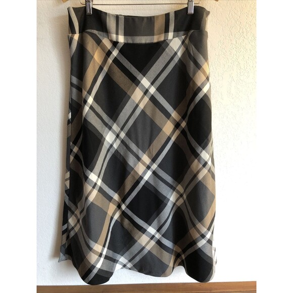 NorthStyle | Skirts | Northstyle Skirt Brown Black Plaid Lined Midi ...